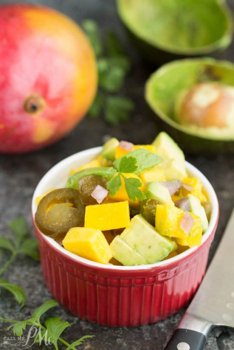 Red Onion Avocado and Mango Salsa