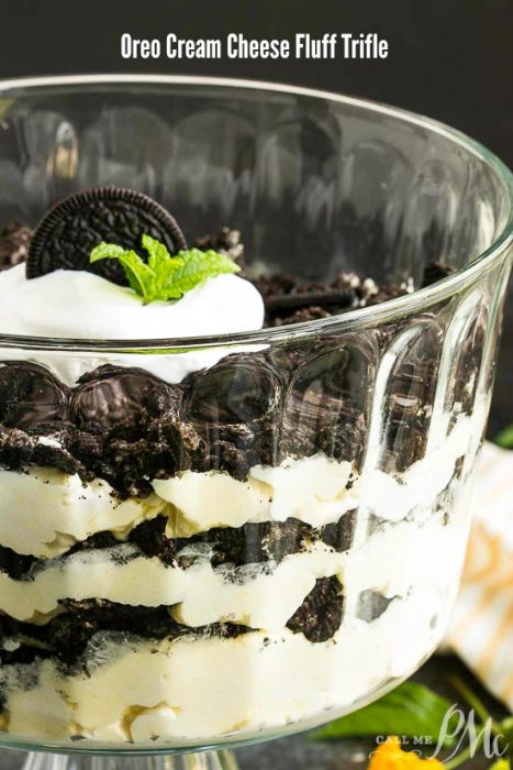 OREO CREAM CHEESE FLUFF TRIFLE