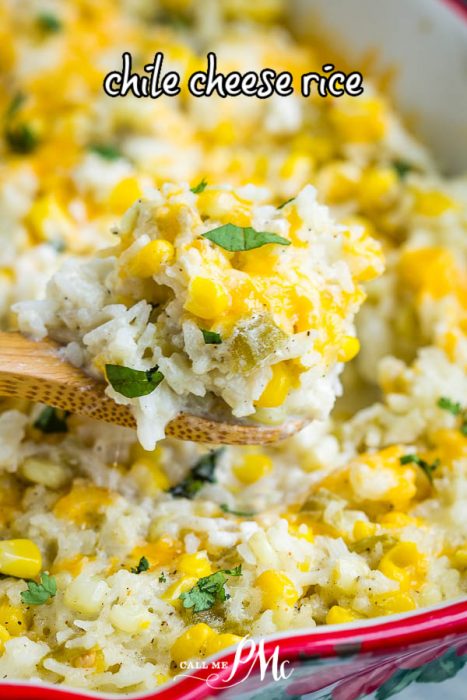 GREEN CHILE CHEESE RICE CASSEROLE