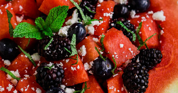 Berry Feta Watermelon Salad