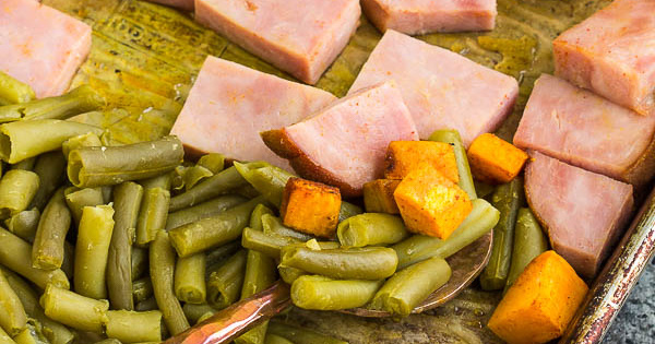 SWEET POTATO HOOSIER STEW SHEET PAN MEAL