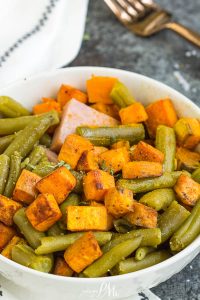SWEET POTATO HOOSIER STEW SHEET PAN MEAL