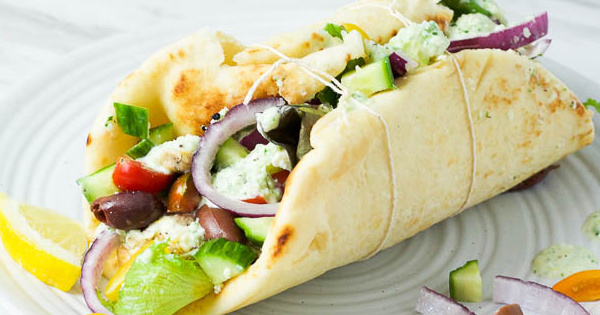 EASY GREEK CHICKEN GYRO WITH TZATZIKI SAUCE
