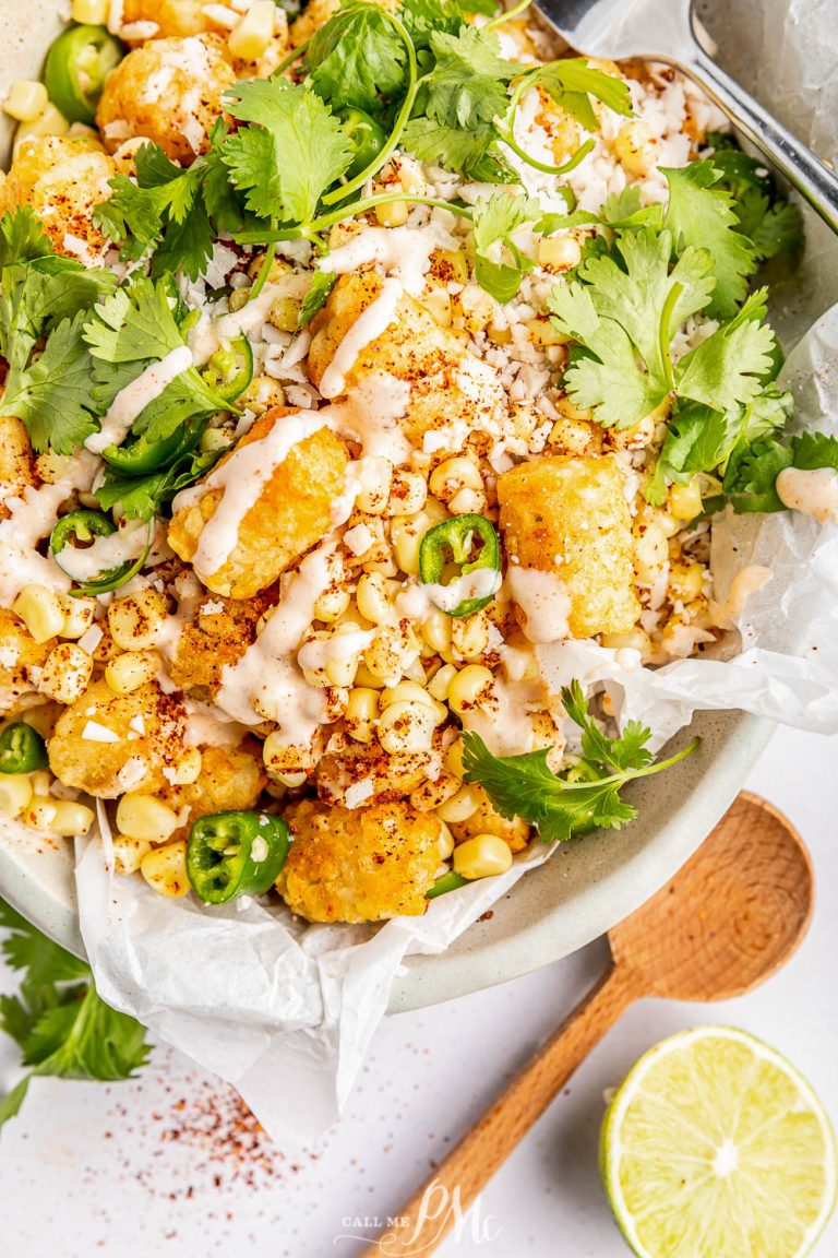 MEXICAN STREET CORN TOTCHOS RECIPE {Tater Tots Nachos}