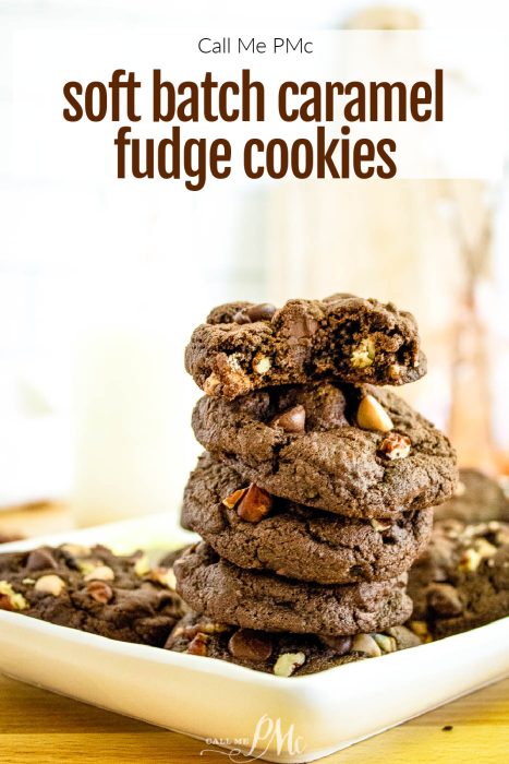 SOFT BATCH CARAMEL CHIP CHOCOLATE FUDGE COOKIES