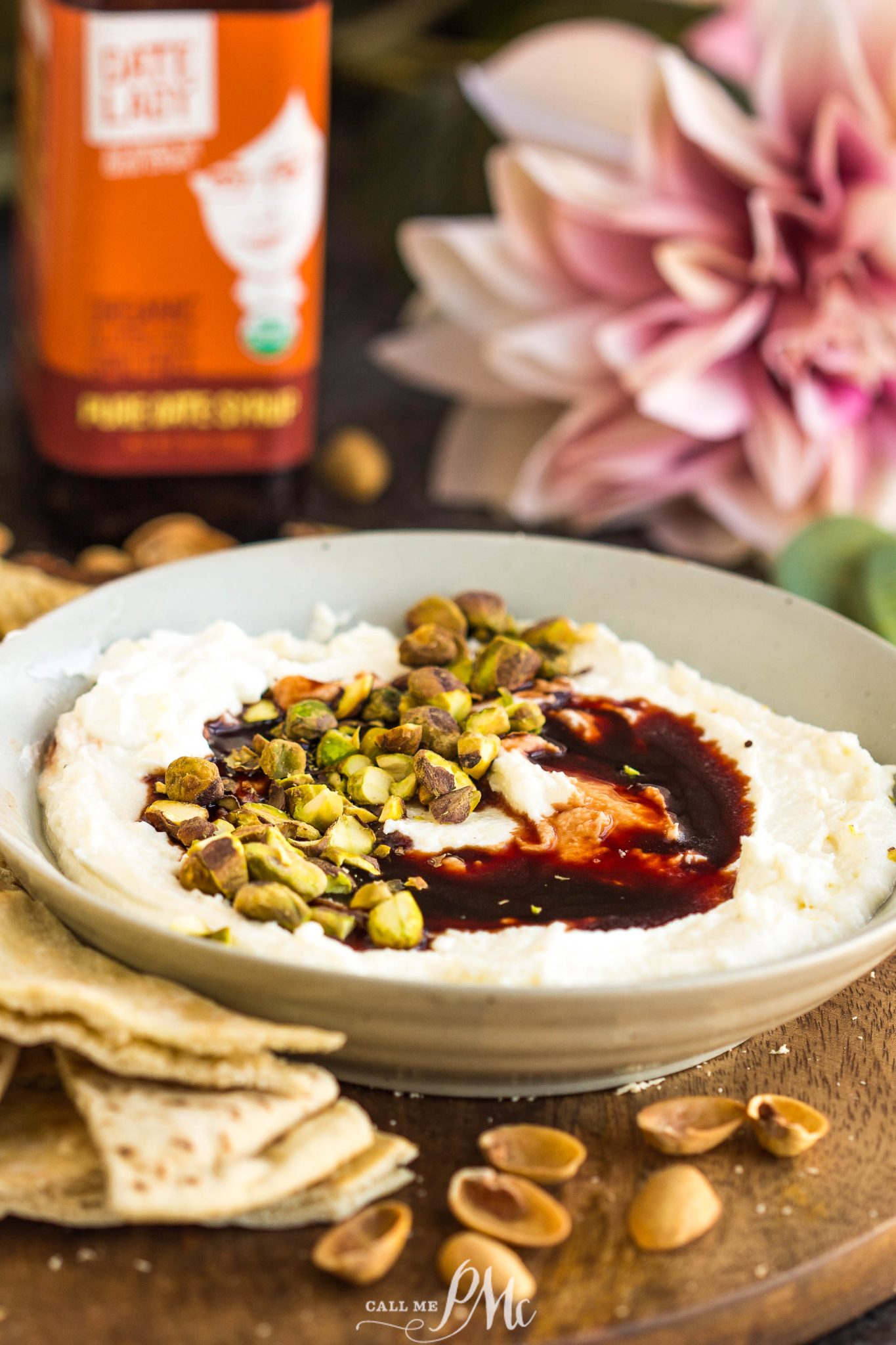 Whipped Feta Pistachio and Date Syrup Dip