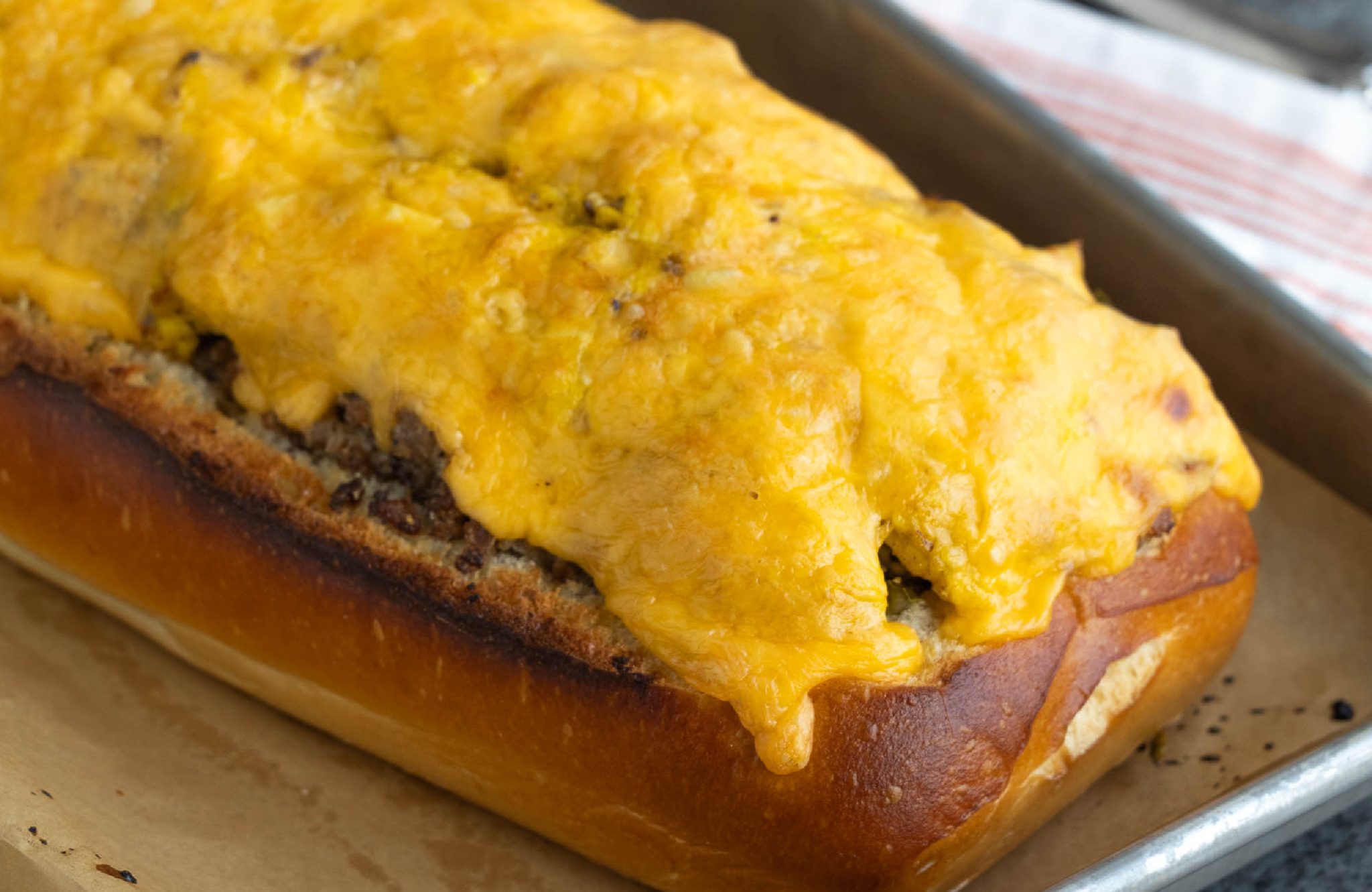 Sausage Stuffed French Bread Boats