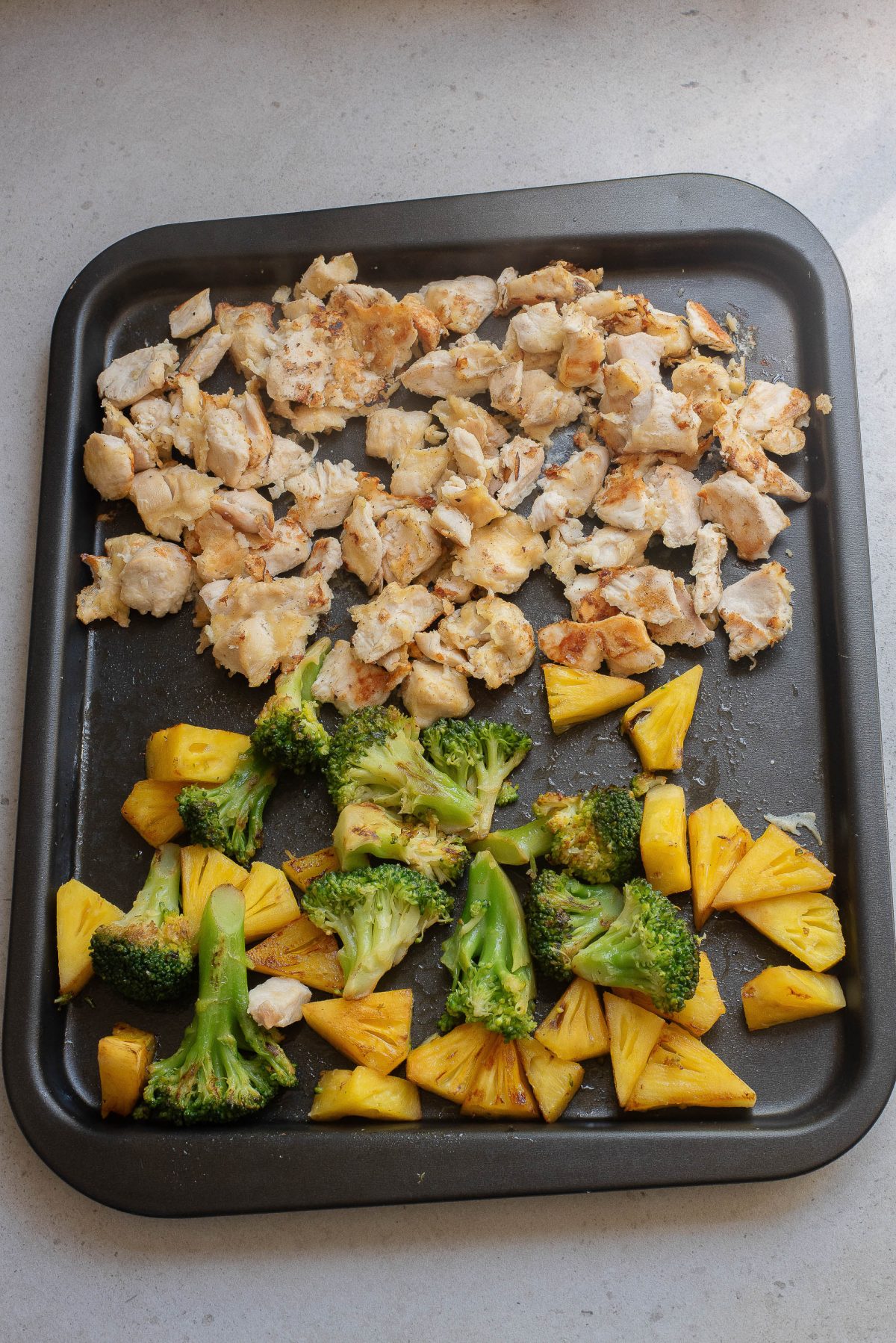 Sheet Pan Sticky Chicken with Pineapple and Broccoli