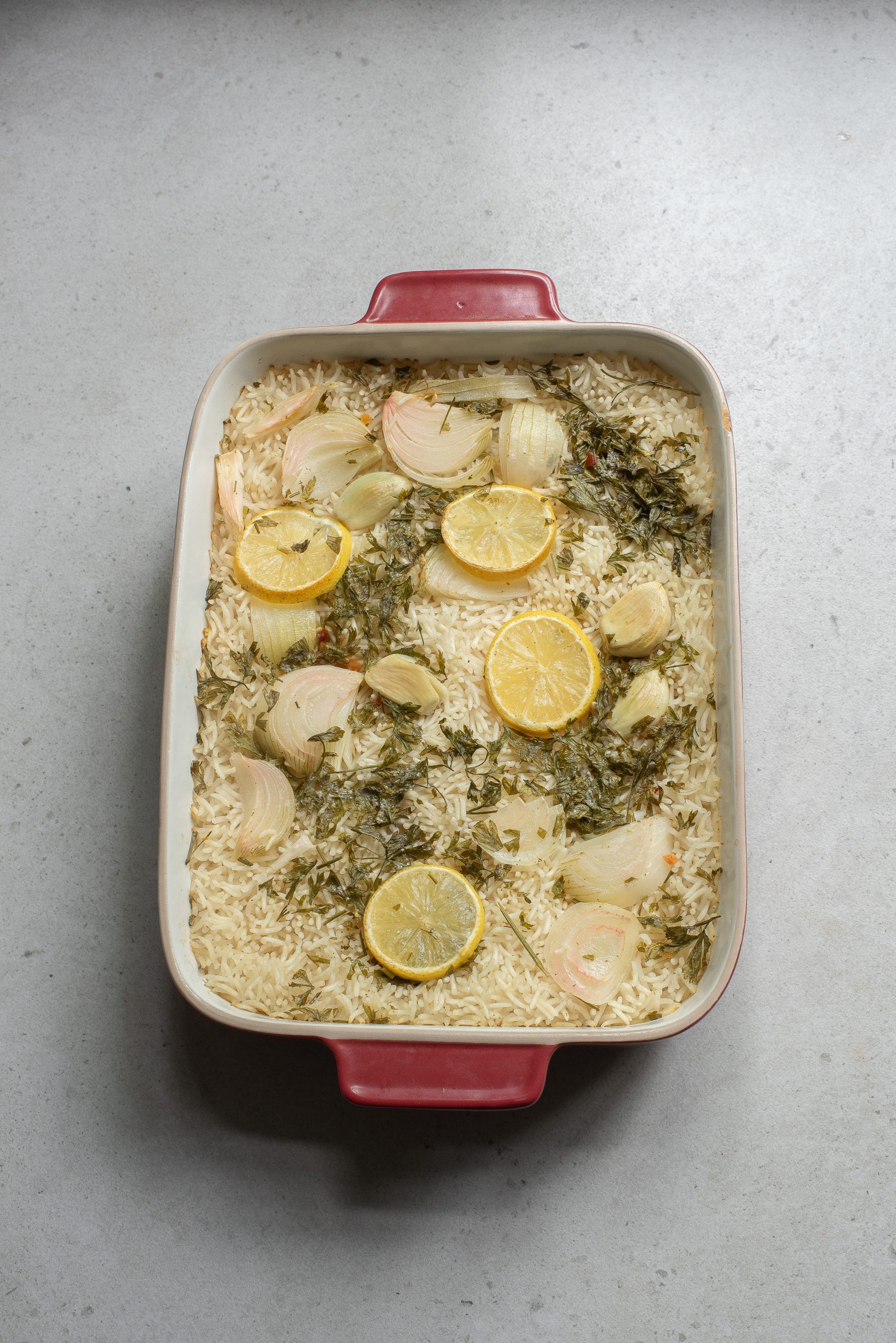 Lemon Herb Rice with Garlic Butter Shrimp