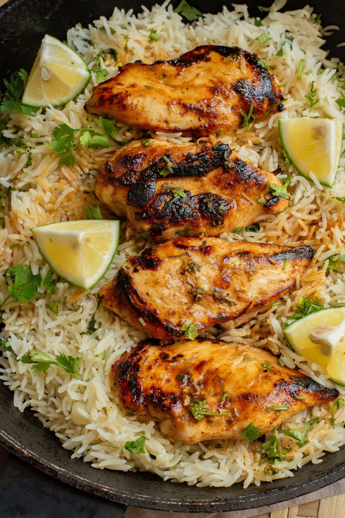 One Pan Cilantro Lime Chicken and Cilantro Rice