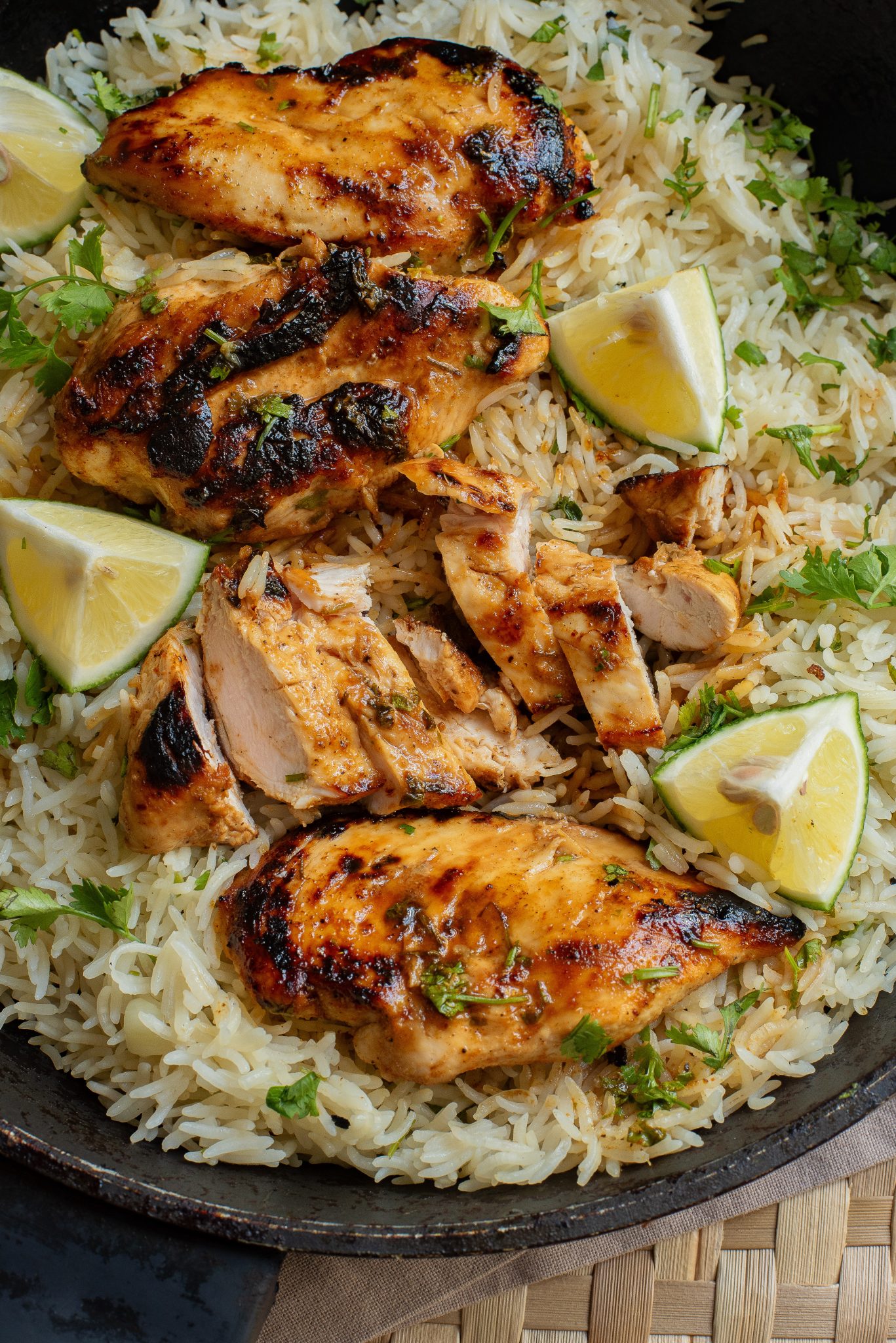 One Pan Cilantro Lime Chicken and Cilantro Rice