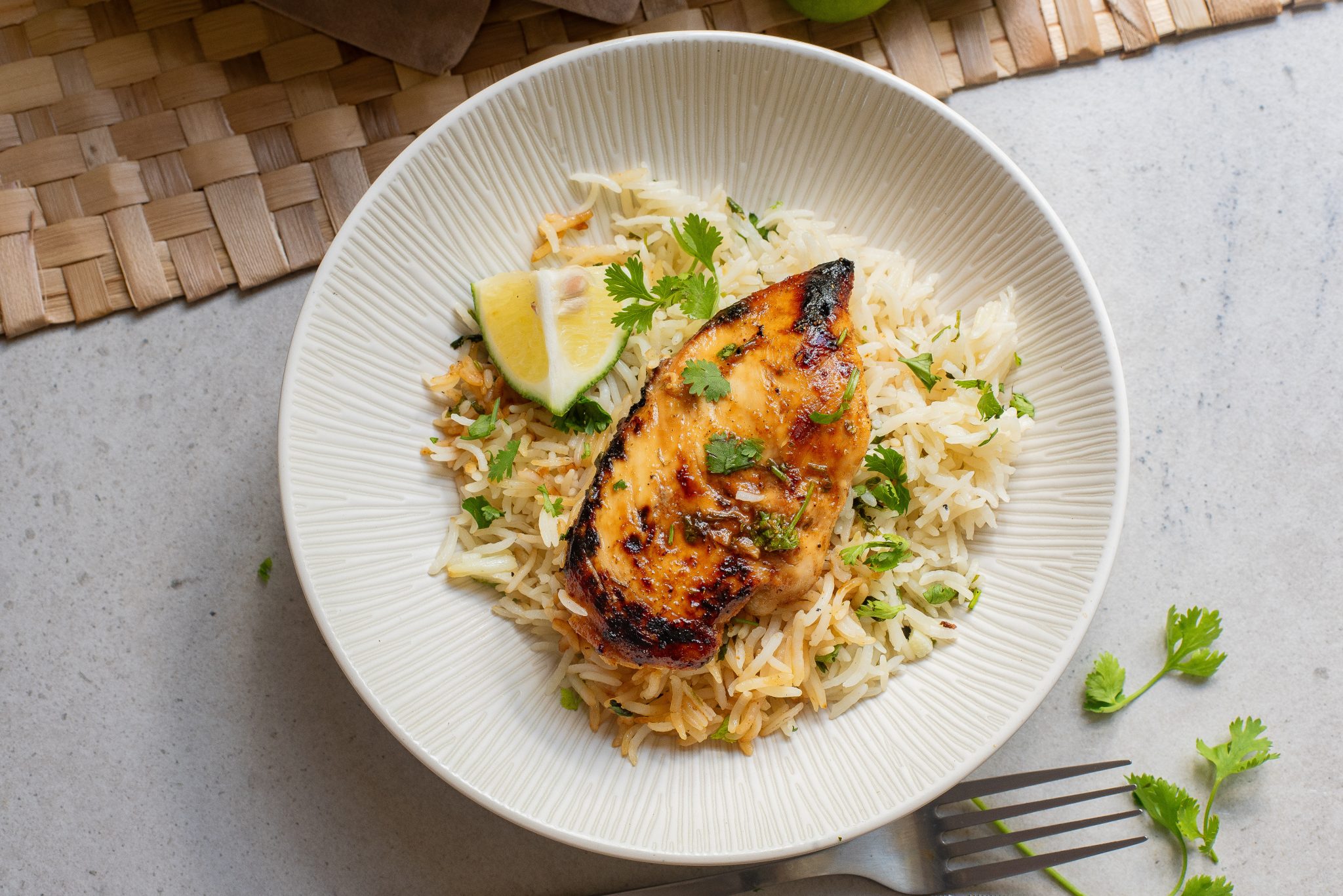 One Pan Cilantro Lime Chicken and Cilantro Rice