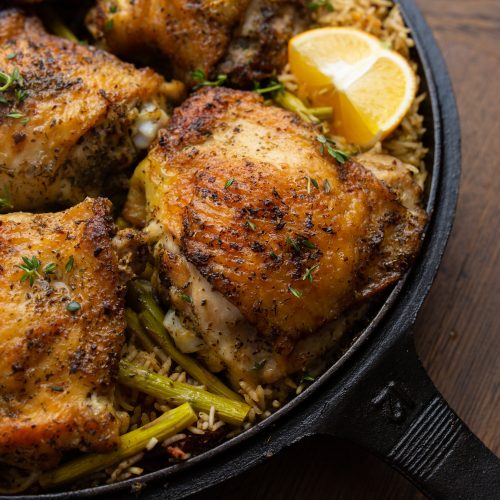 One Pot Lemon Herb Chicken & Rice