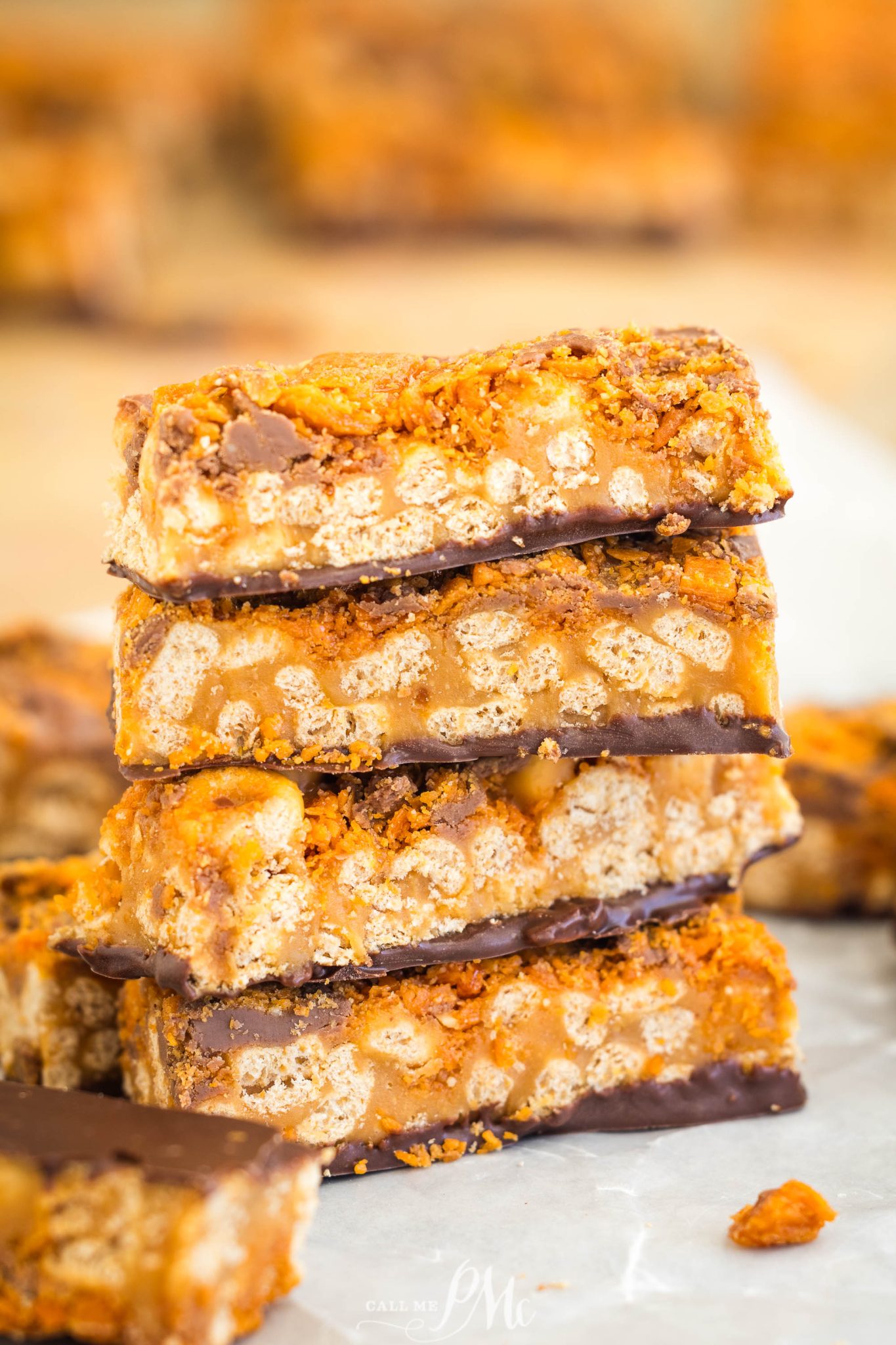 Butterfinger Caramel Cheerio Bars