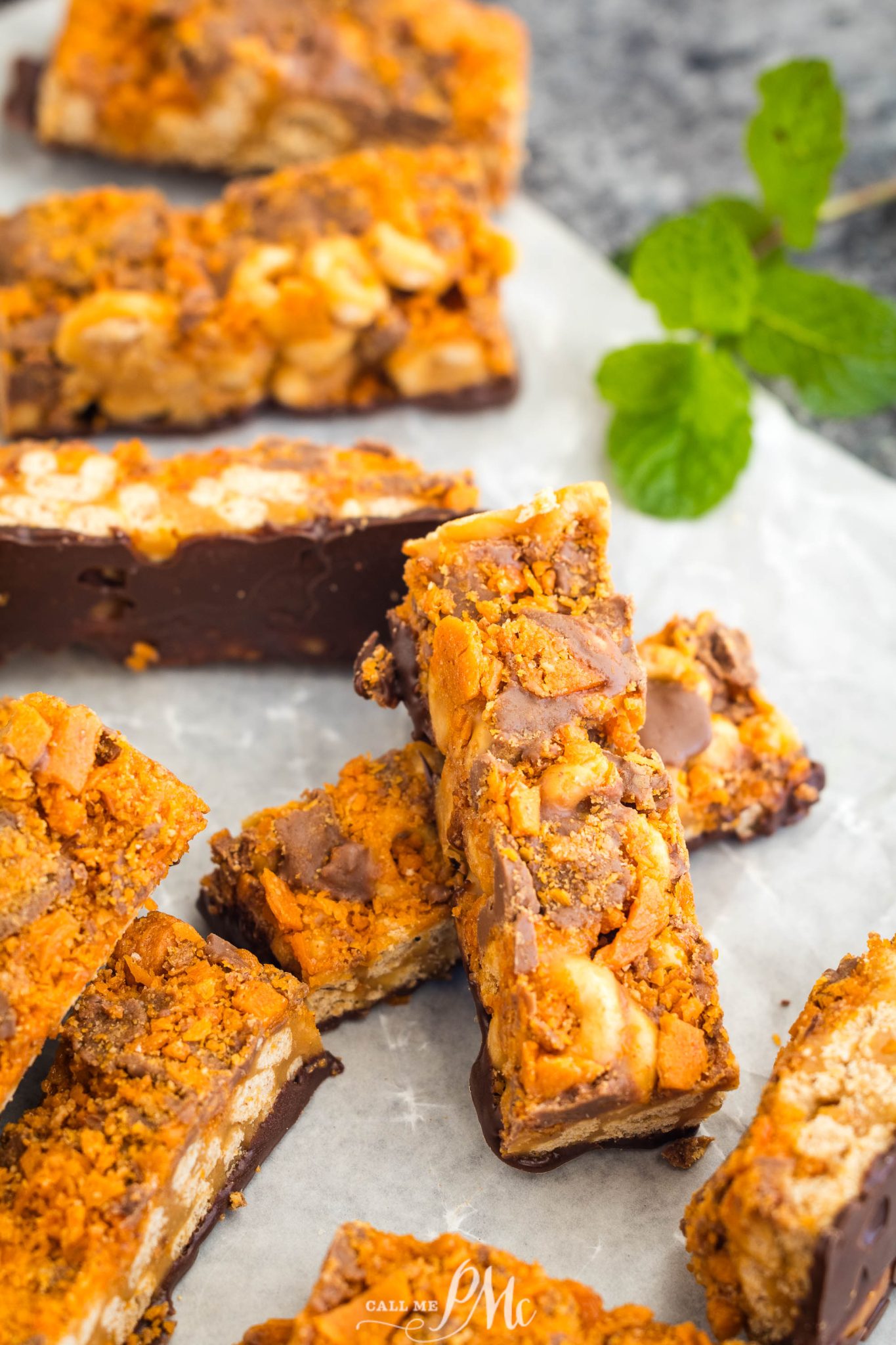 Butterfinger Caramel Cheerio Bars