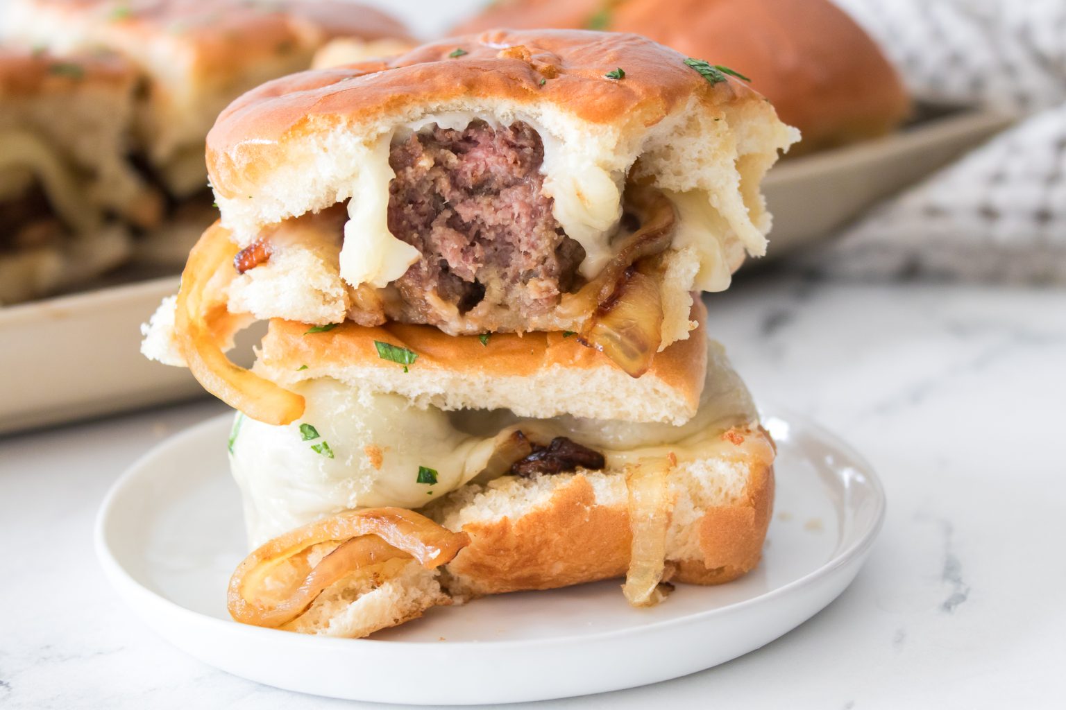 French Onion Meatball Sliders
