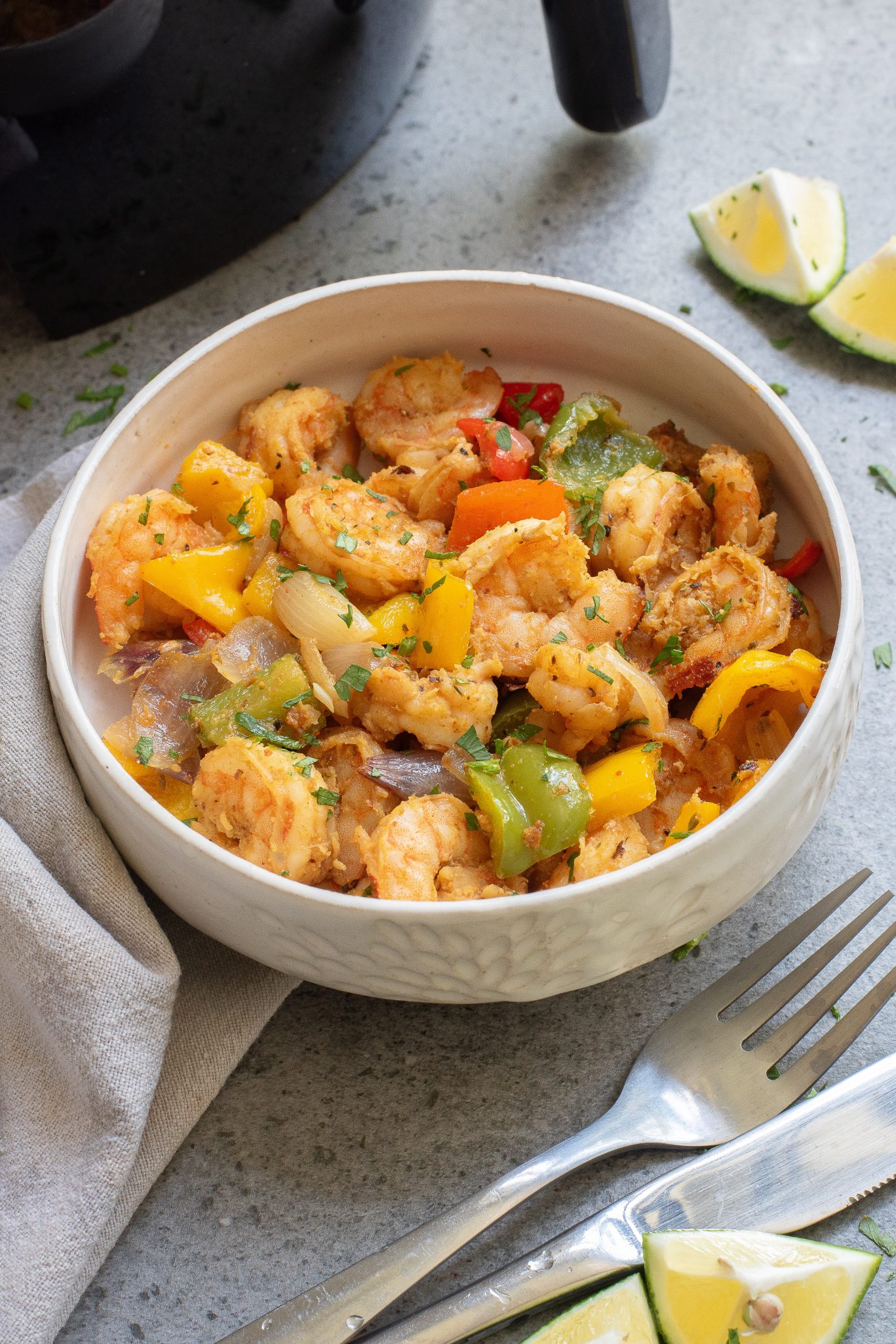 Keto Fajita Shrimp Dinner