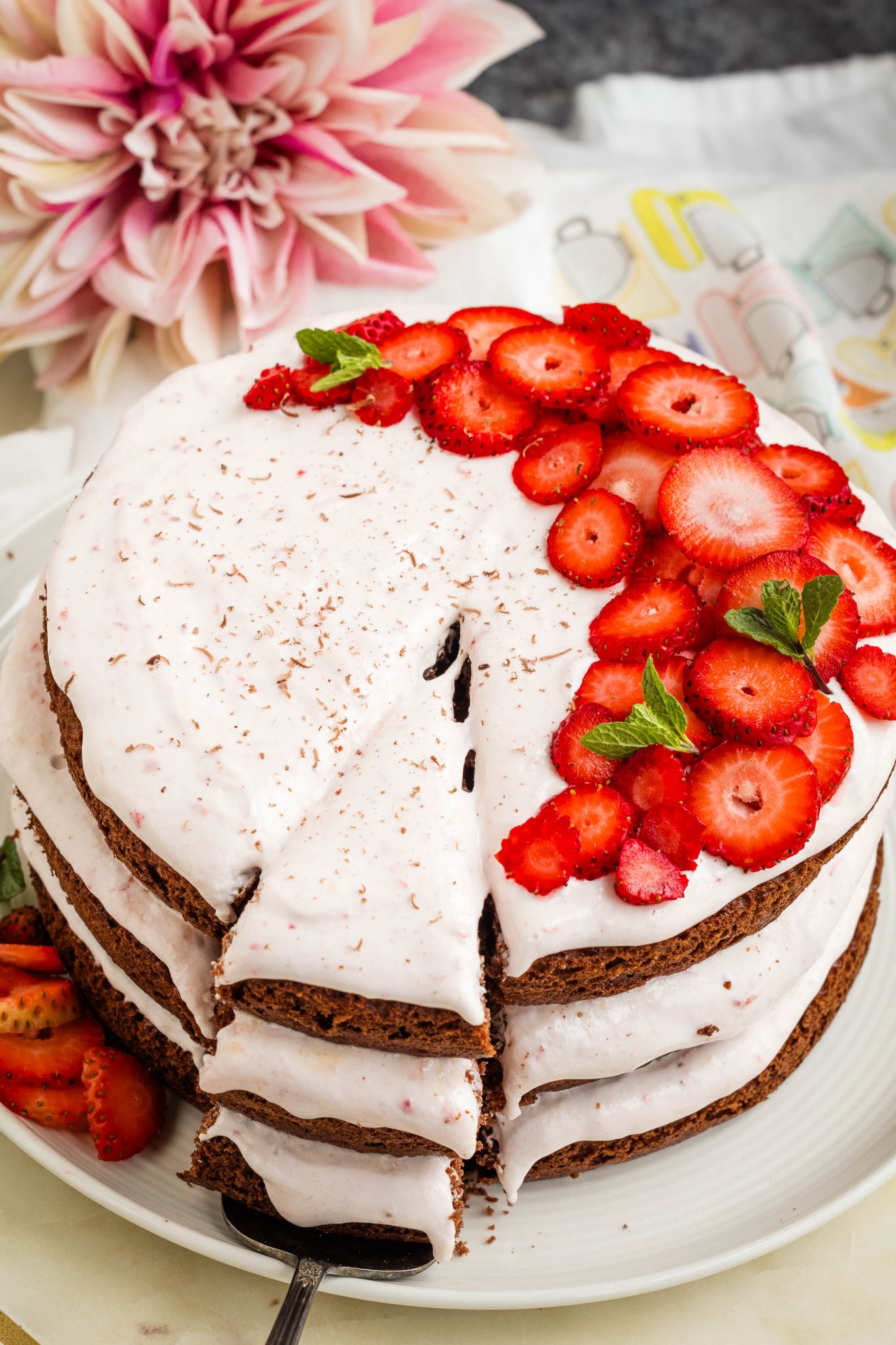Strawberry Chocolate Layer Cake