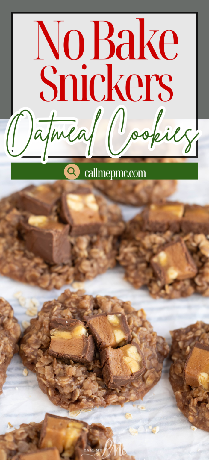 No-bake Snickers Chocolate Oatmeal Cookies